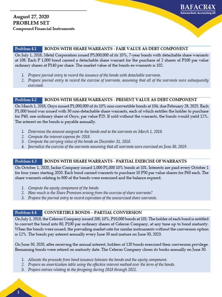 Compound Financial Instruments PDF | PDF | Bonds (Finance ...