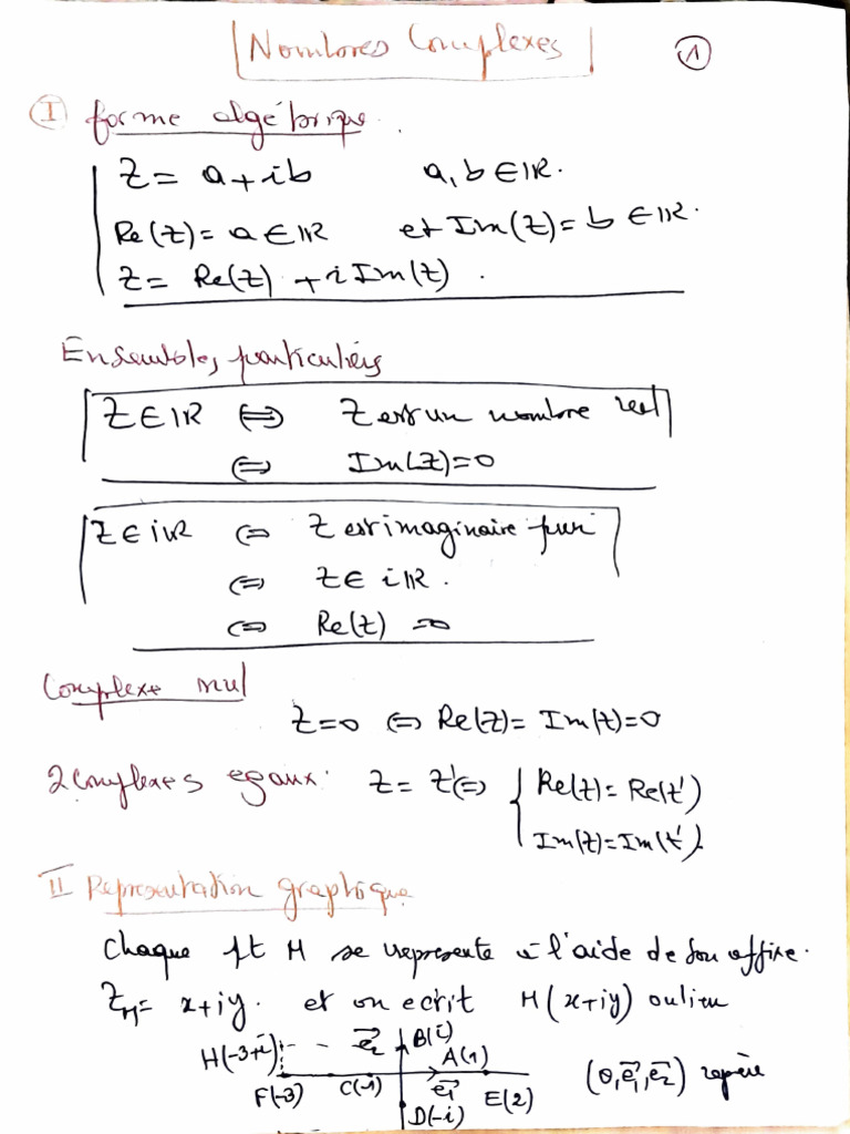 Résumé Des Nombres Complexes | PDF