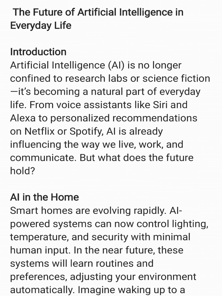 The Future of Artificial Intelligence | PDF