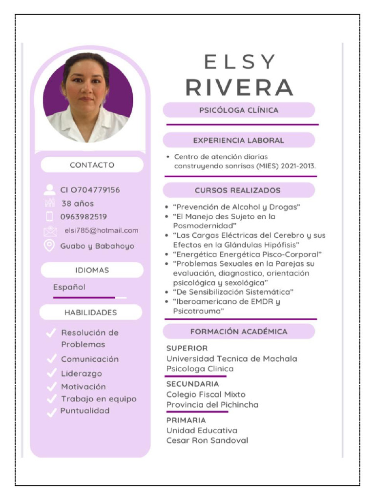 Currículum Original Elsy Noemi | PDF