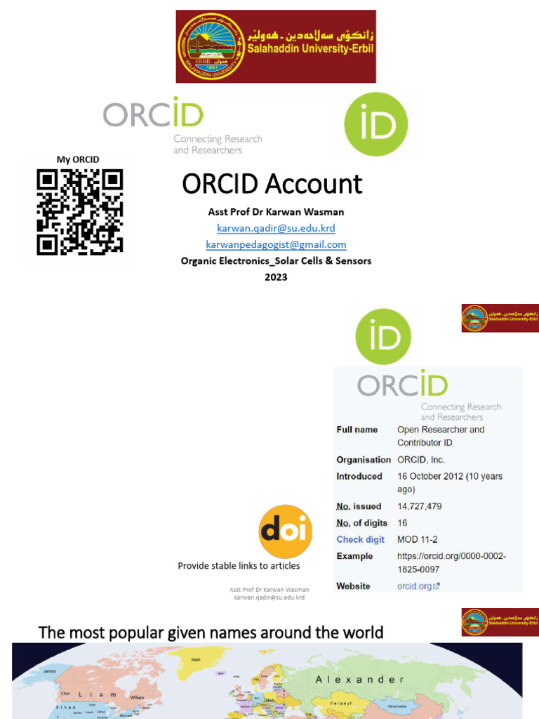 ORCID Account 2023 - Asst Prof DR Karwan Wasman - Compressed | PDF | Information Science | Computing