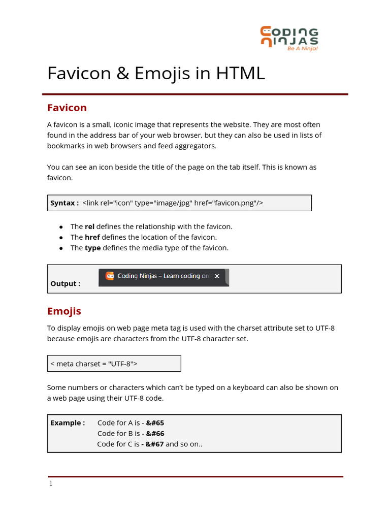 GP HTML Favicon Emojis | PDF