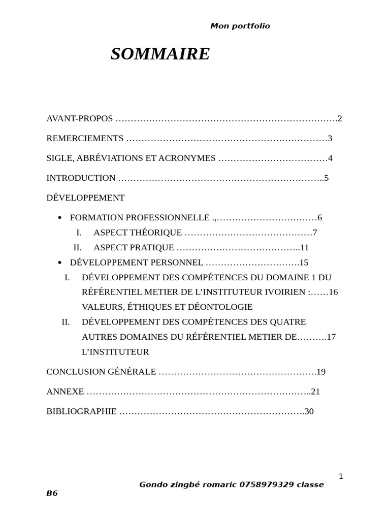 Portfolio de Formation d'un Élève Maître | PDF | Pédagogie | Apprentissage