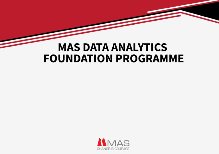 MAS Data Analytics Foundation Programme | PDF