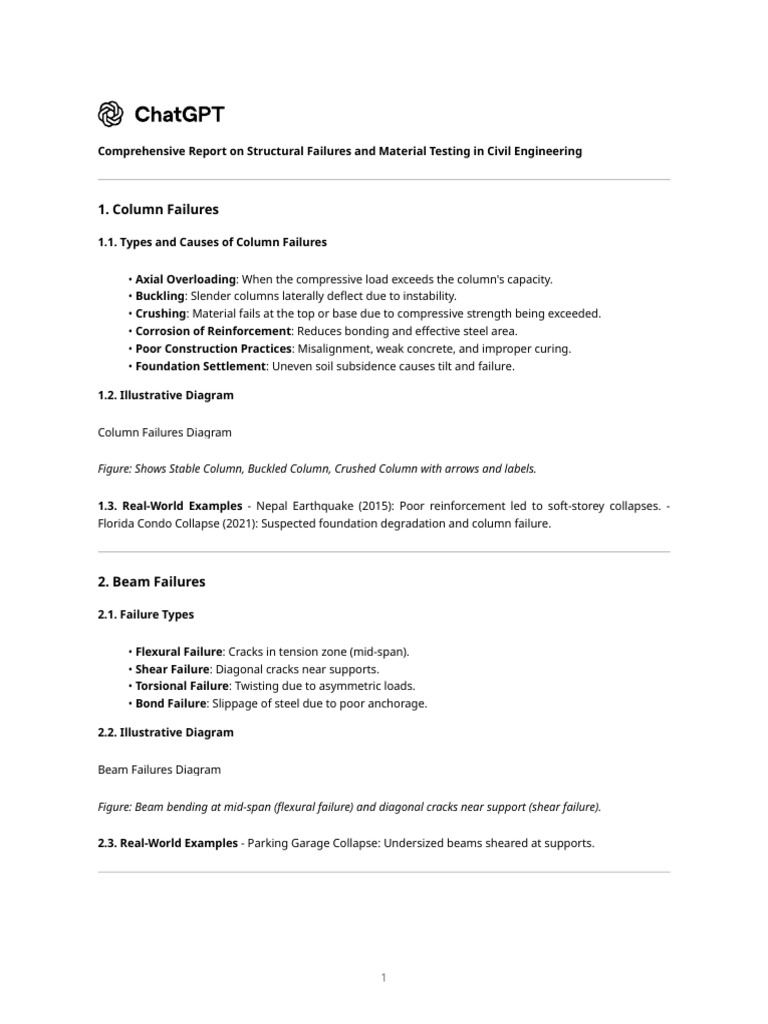 Structural Failures & Material Testing Guide | PDF | Beam (Structure ...