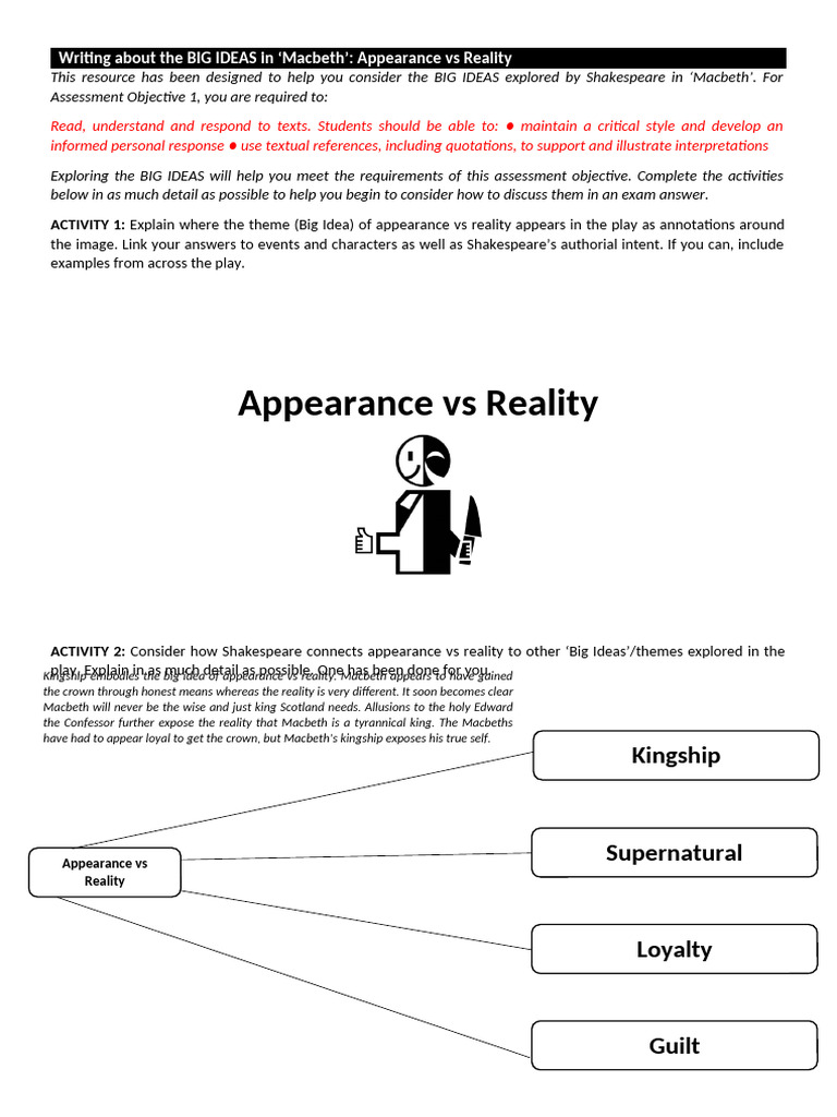 Exploring Appearance vs Reality in Macbeth | PDF | Macbeth