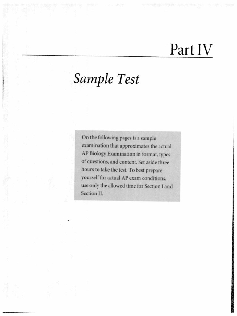 Part IV Sample Test | PDF