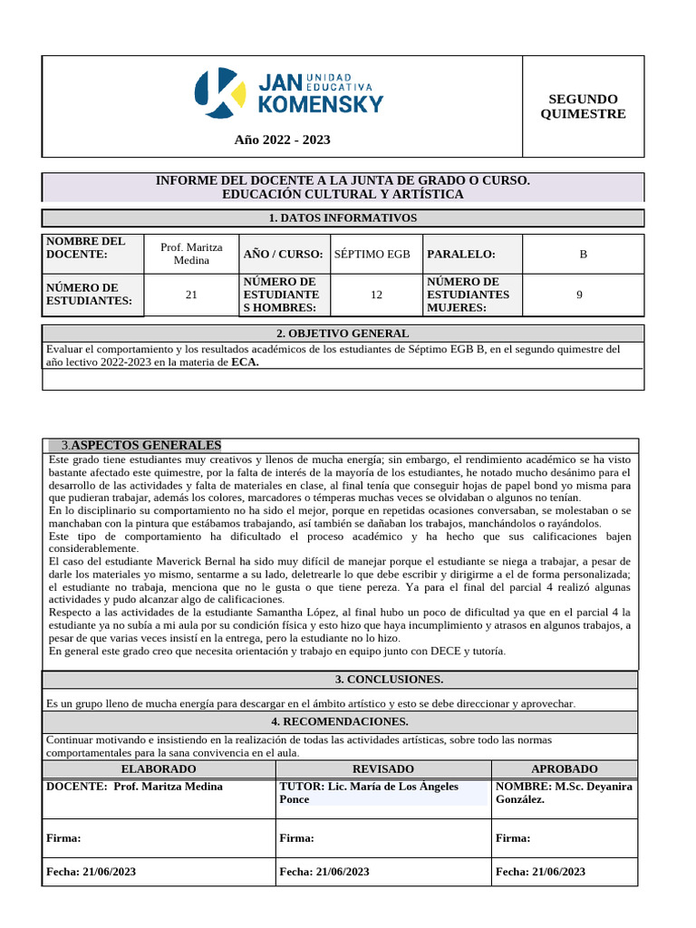 Info Eca 2do Quimestre 7mo Egb B | PDF