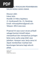 Contoh Format Proposal Kerjasama | PDF