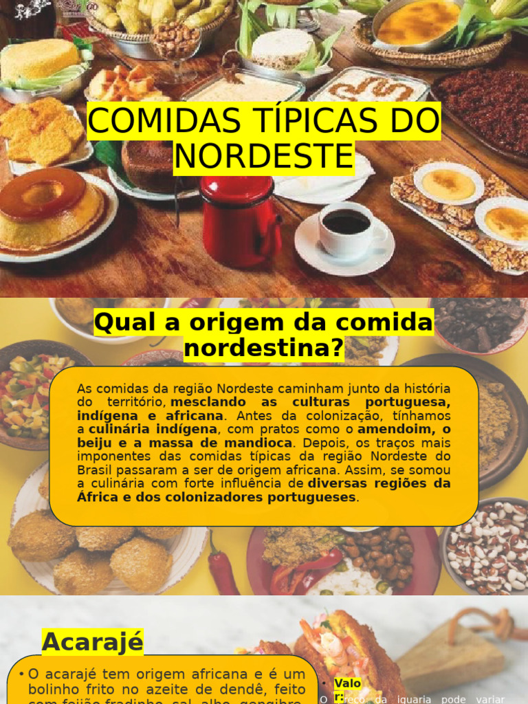 Comidas Típicas Do Nordeste | PDF | Alimentos | Culinária