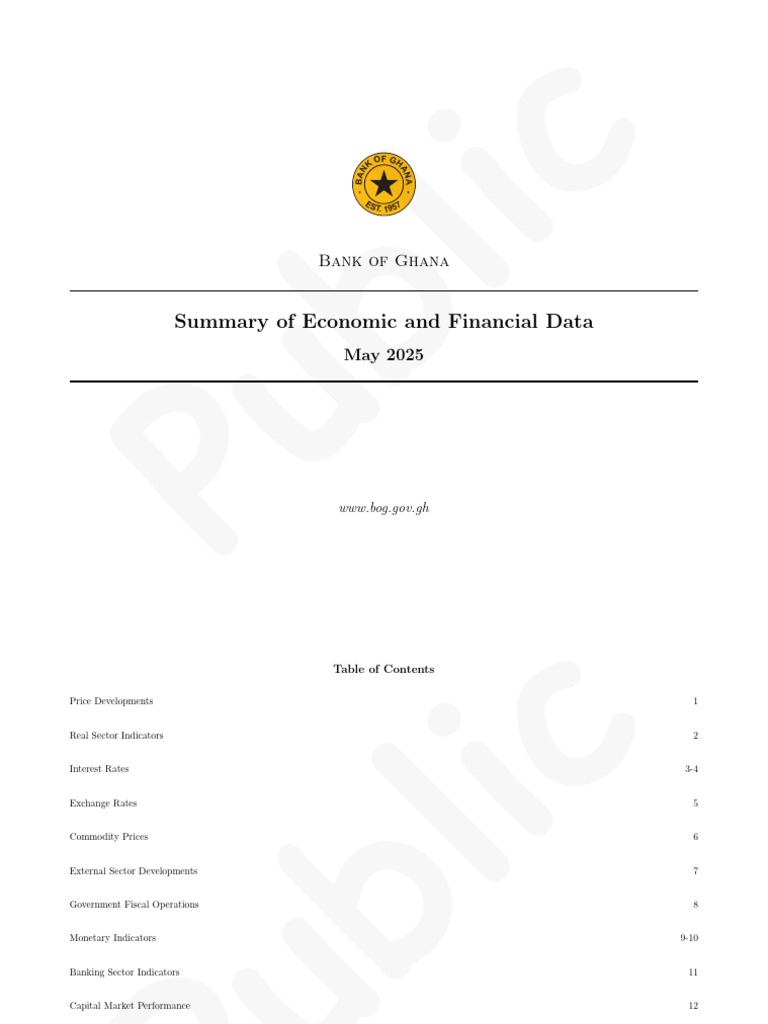 Summary of Economic and Financial Data May 2025 | PDF | Exchange Rate ...