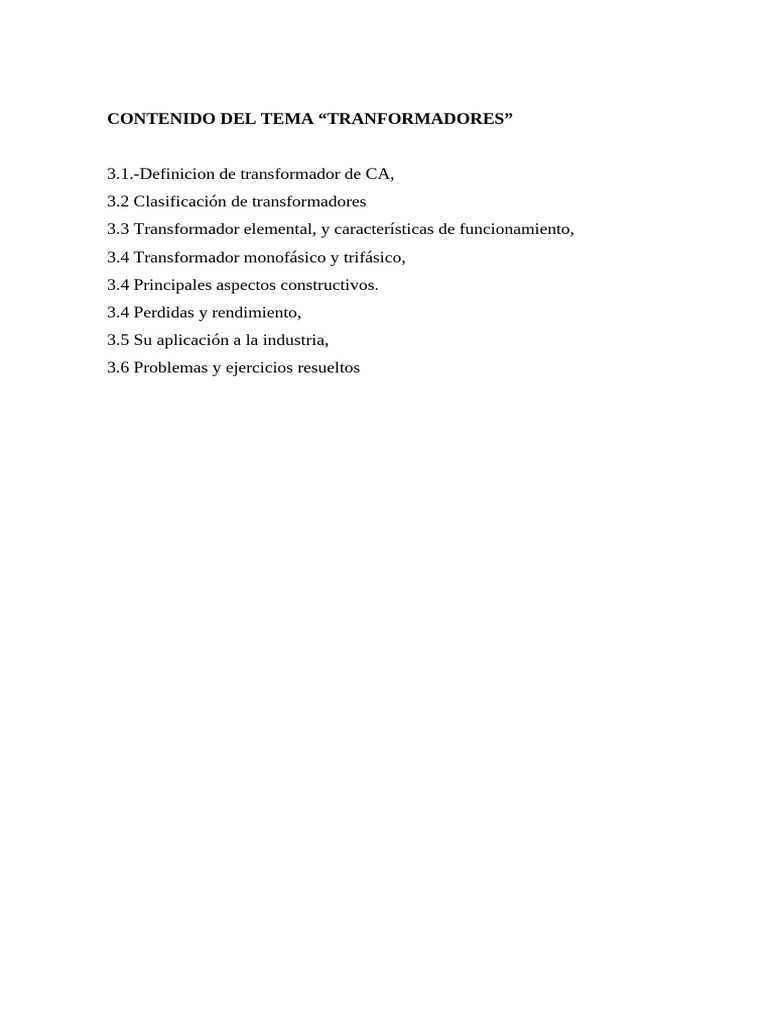 Tema N3 TRANSFORMADORES | PDF | Transformador | Inductor