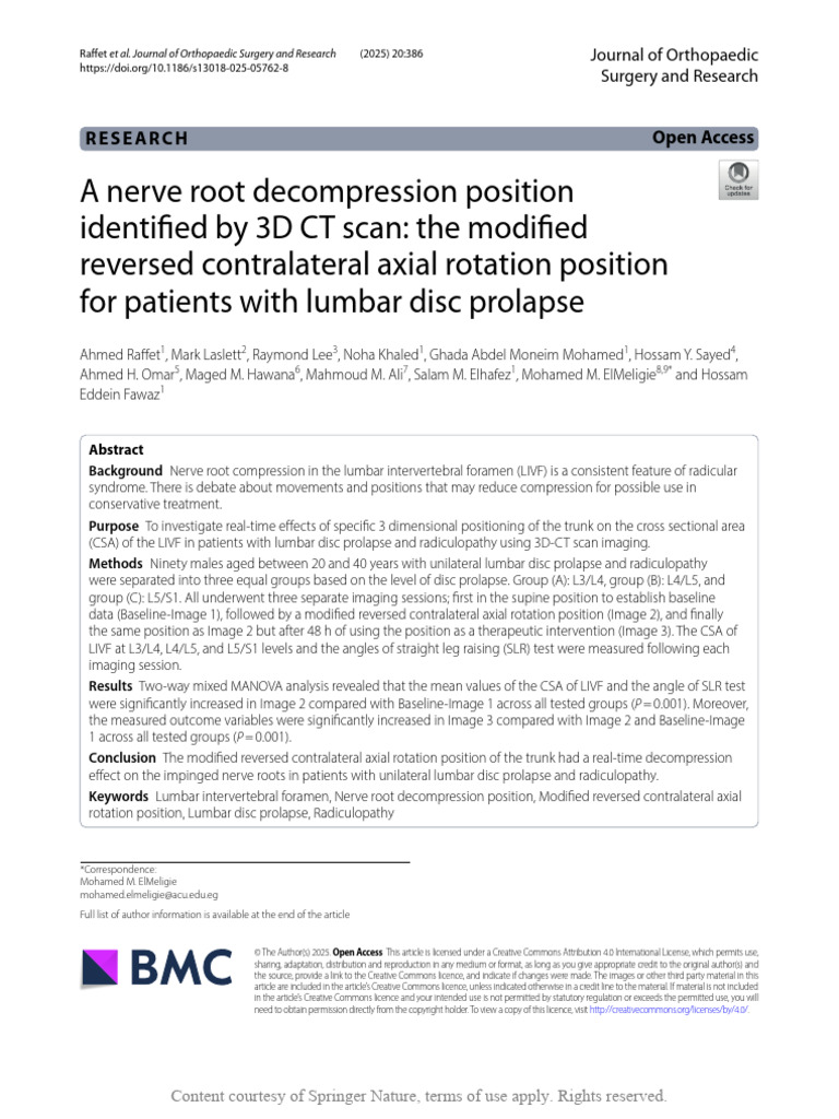Nerve Root Decompression via 3D CT Scan | PDF | Ct Scan