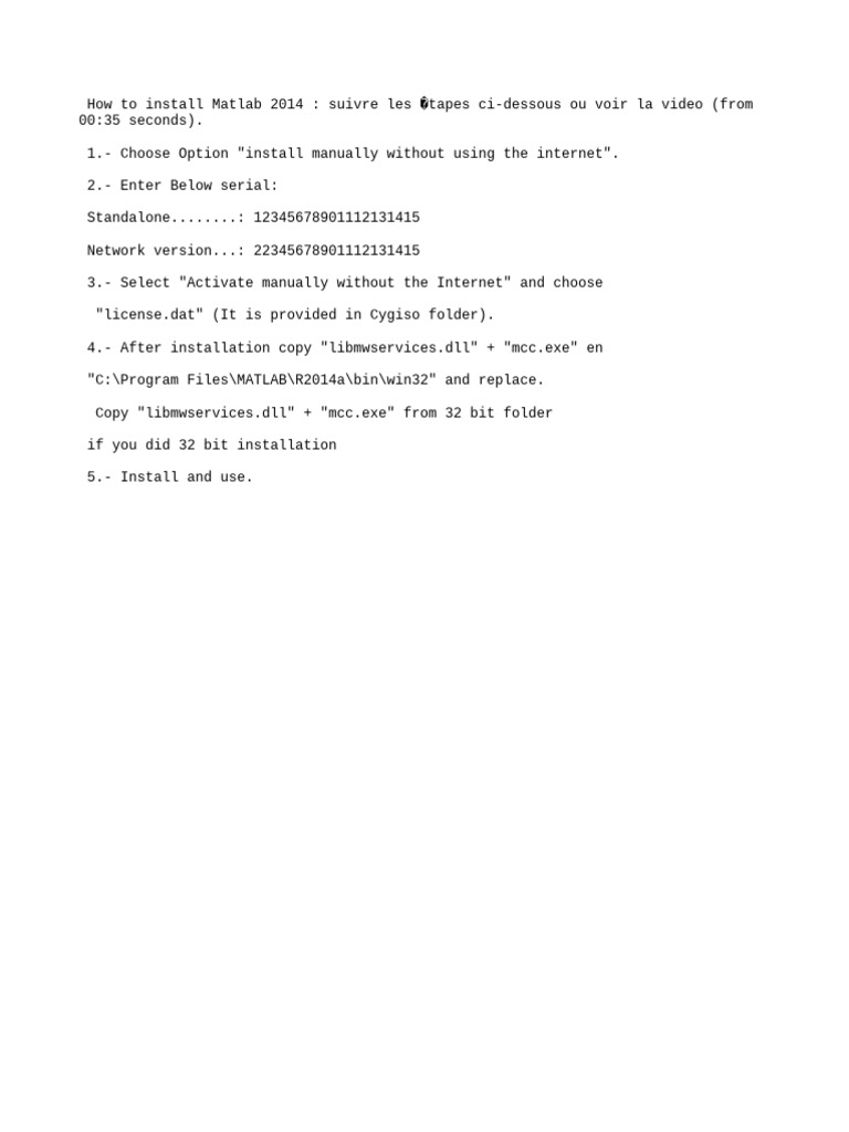 Install Matlab 2014 | PDF