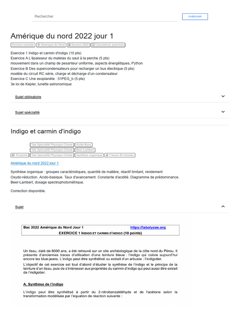 Exercice de sciences physiques première | PDF | Chimie | Sciences physiques