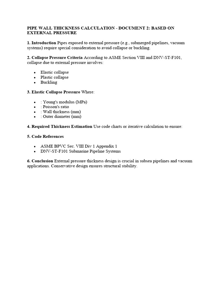 Pipe Collapse Pressure Calculation Guide | PDF