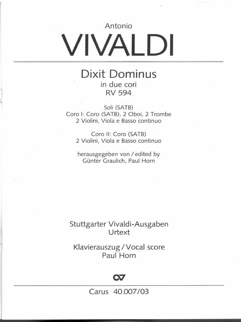 Vivaldi - Dixit Dominus | PDF