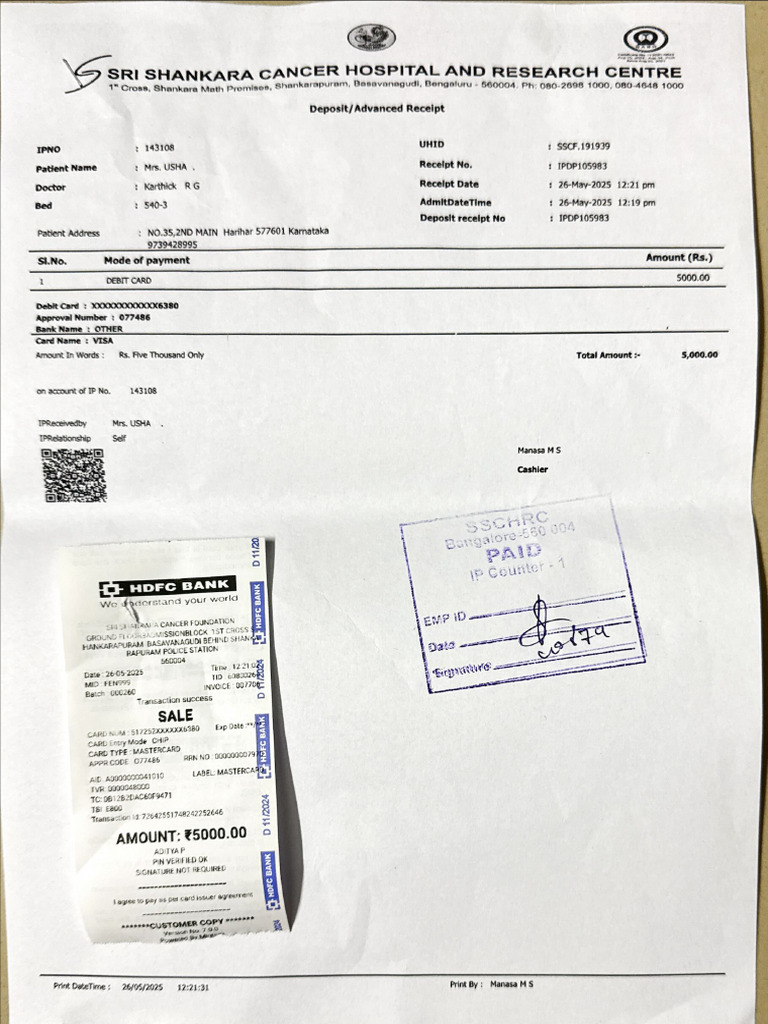 Final Detailed Bill With Paid Receipt | PDF