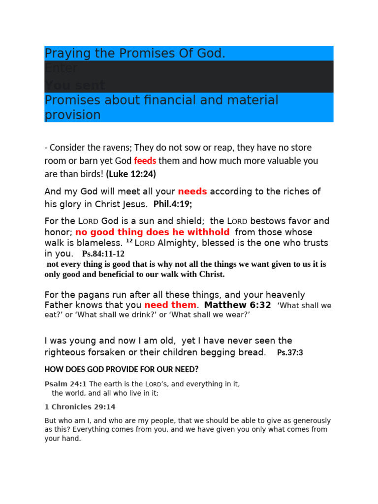 Praying The Promises of God | PDF | Jesus | Glory (Religion)