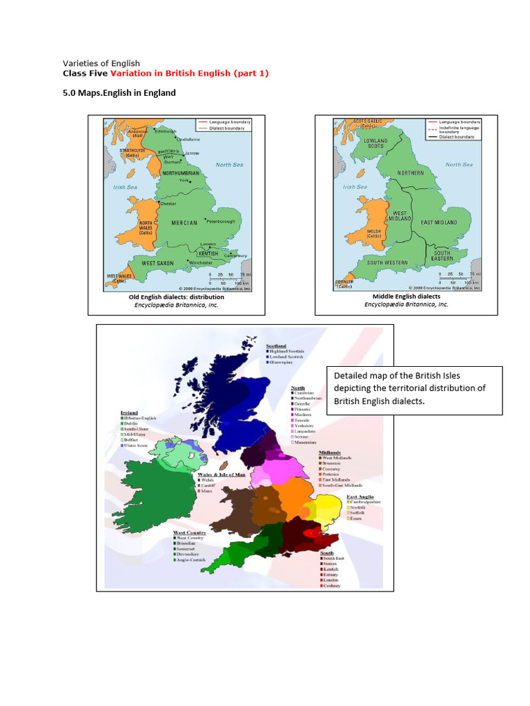 Isoglosses in British English Dialects | PDF | English Language ...