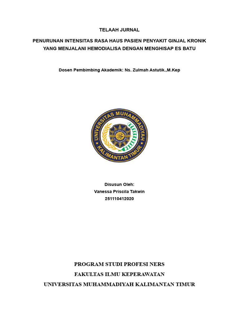 Vanessa Priscila Takwin - Telaah Jurnal (Medikal) | PDF