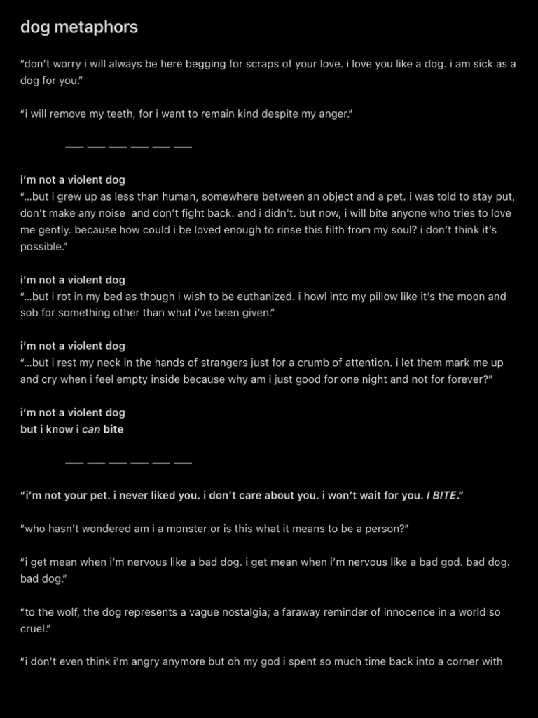 Dog Metaphors of Guilt and Identity | PDF