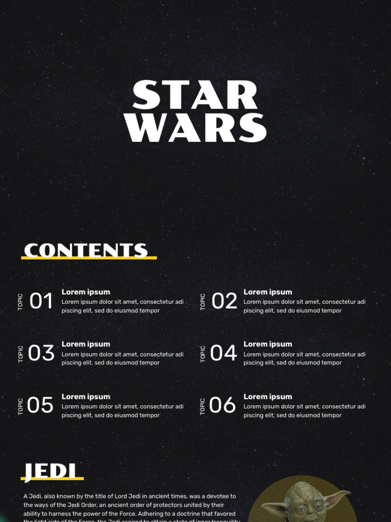 Star Wars Presentation Template | PDF | Jedi | Galactic Empire (Star Wars)