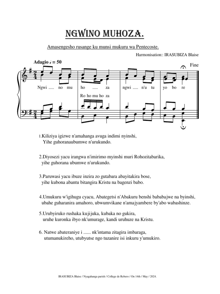 Igisabisho Ngwino Muhoza Harm Blaise Irasubiz | PDF
