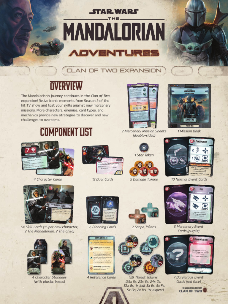 Star Wars The Mandalorian Clan of Two Board Game Rules | PDF