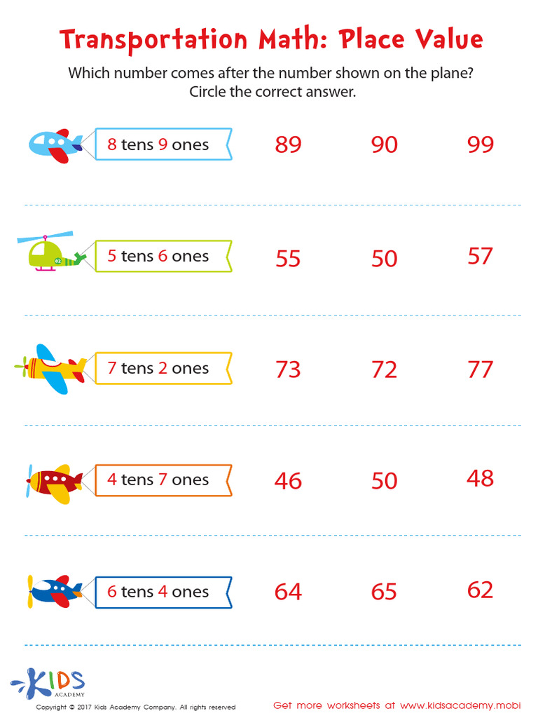 Grade 1 Transportation Math Printable | PDF