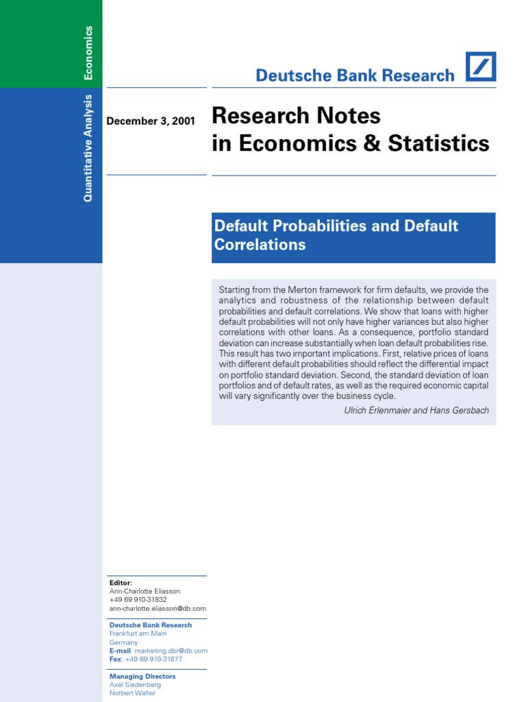 Default Probabilities and Default Correlations | PDF