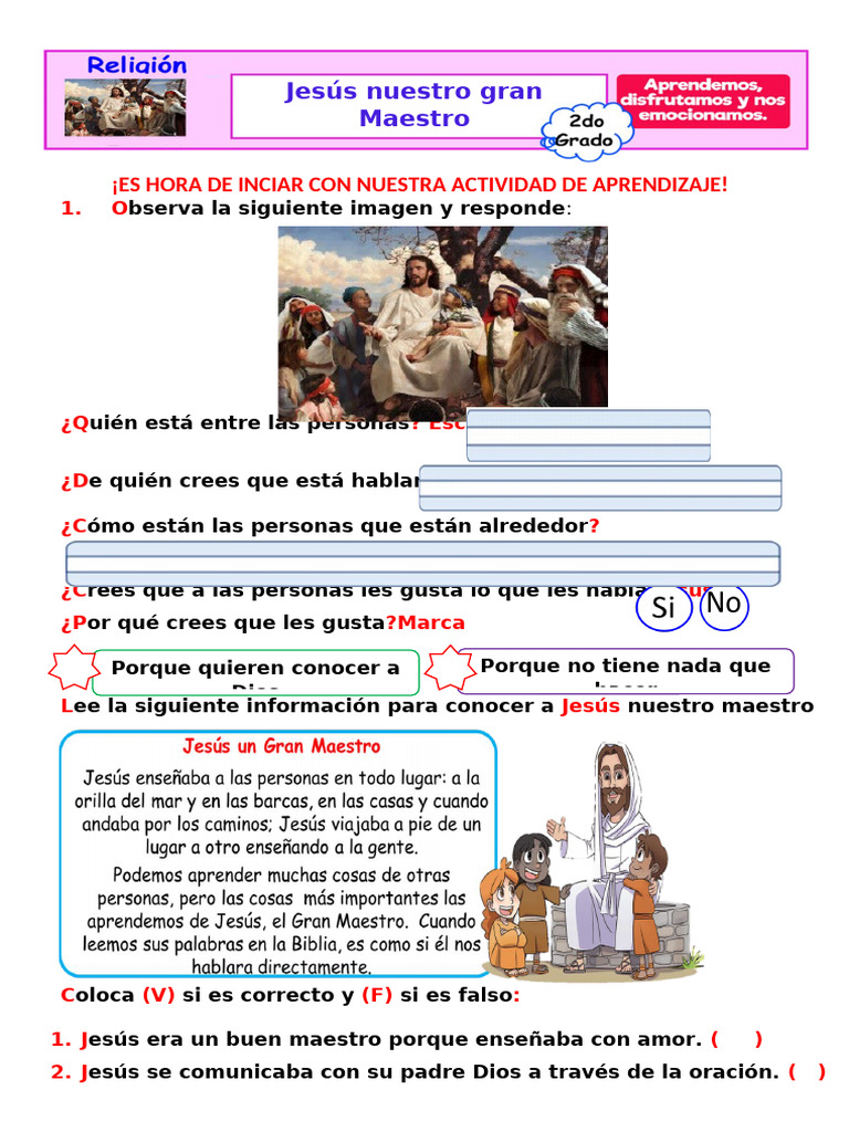 Ficha Religión 02 de Julio 2do | PDF