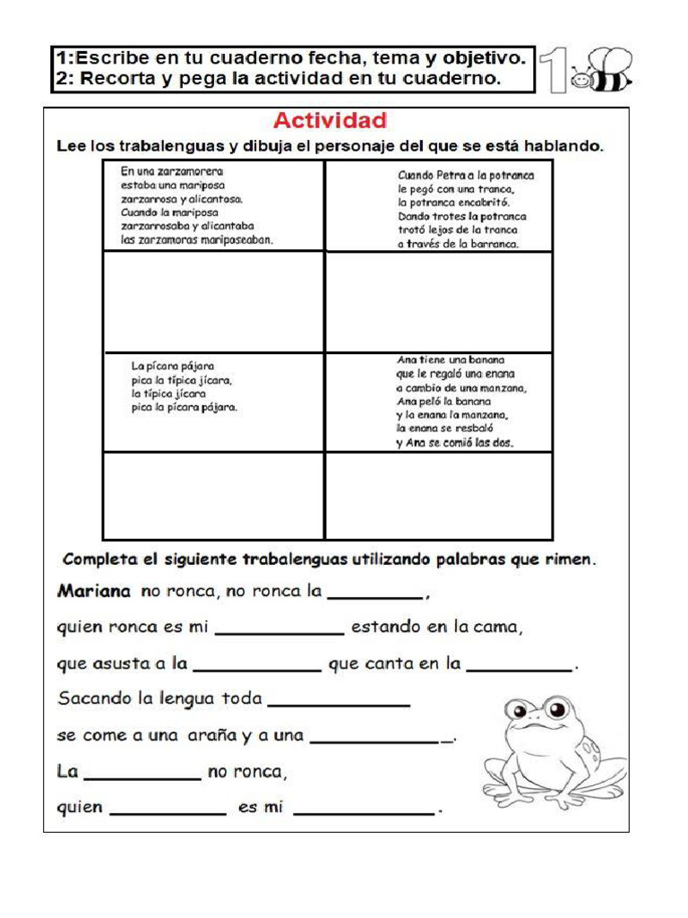 Actividades Con Trabalenguas-Fusionado | PDF