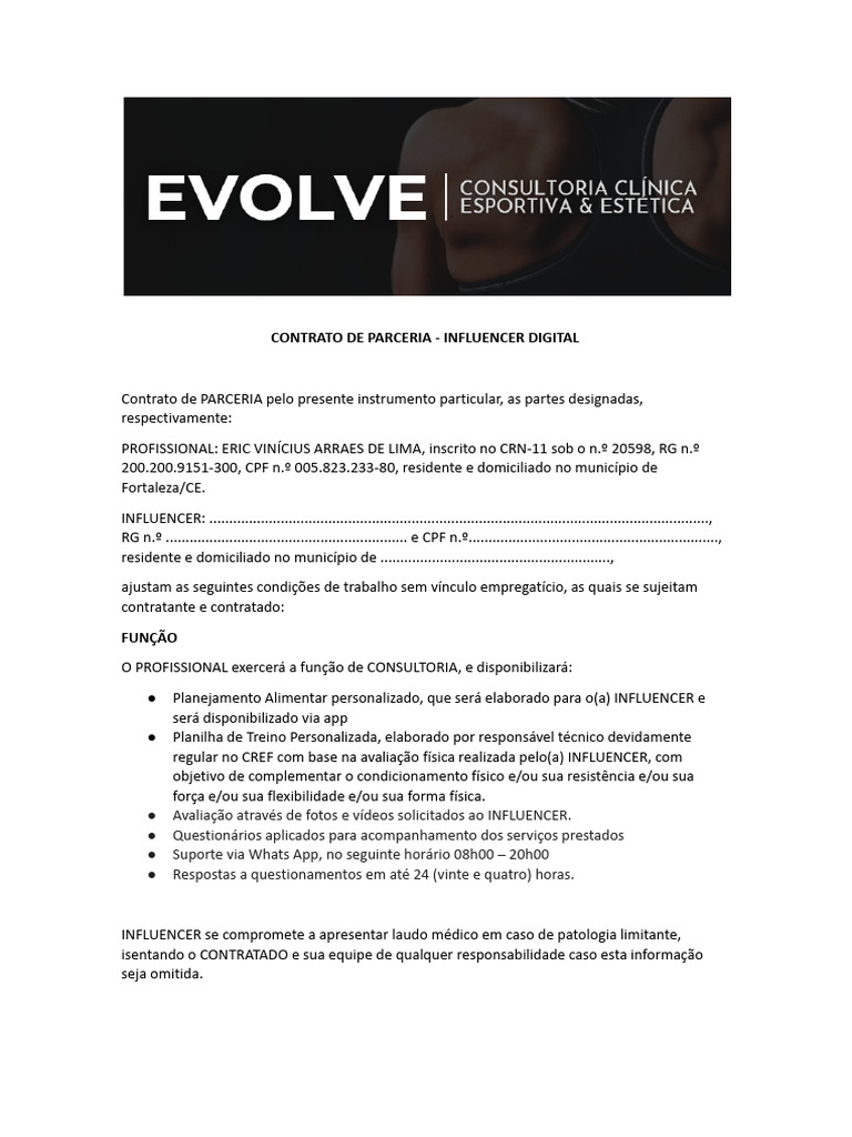 Contrato Influencer | PDF