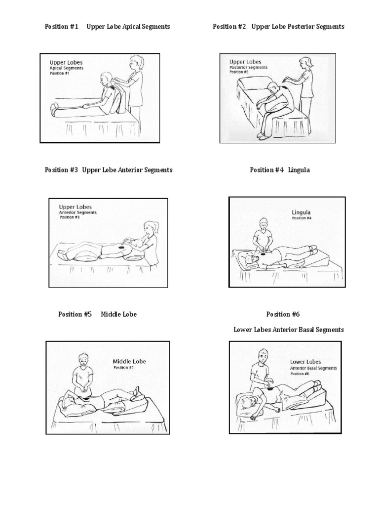 Different Position in Postural Drainage | PDF | Anatomical Terms Of ...