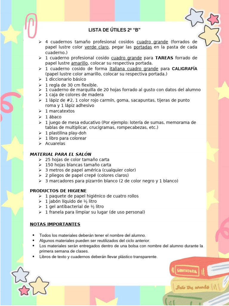 Listas de Utiles | PDF