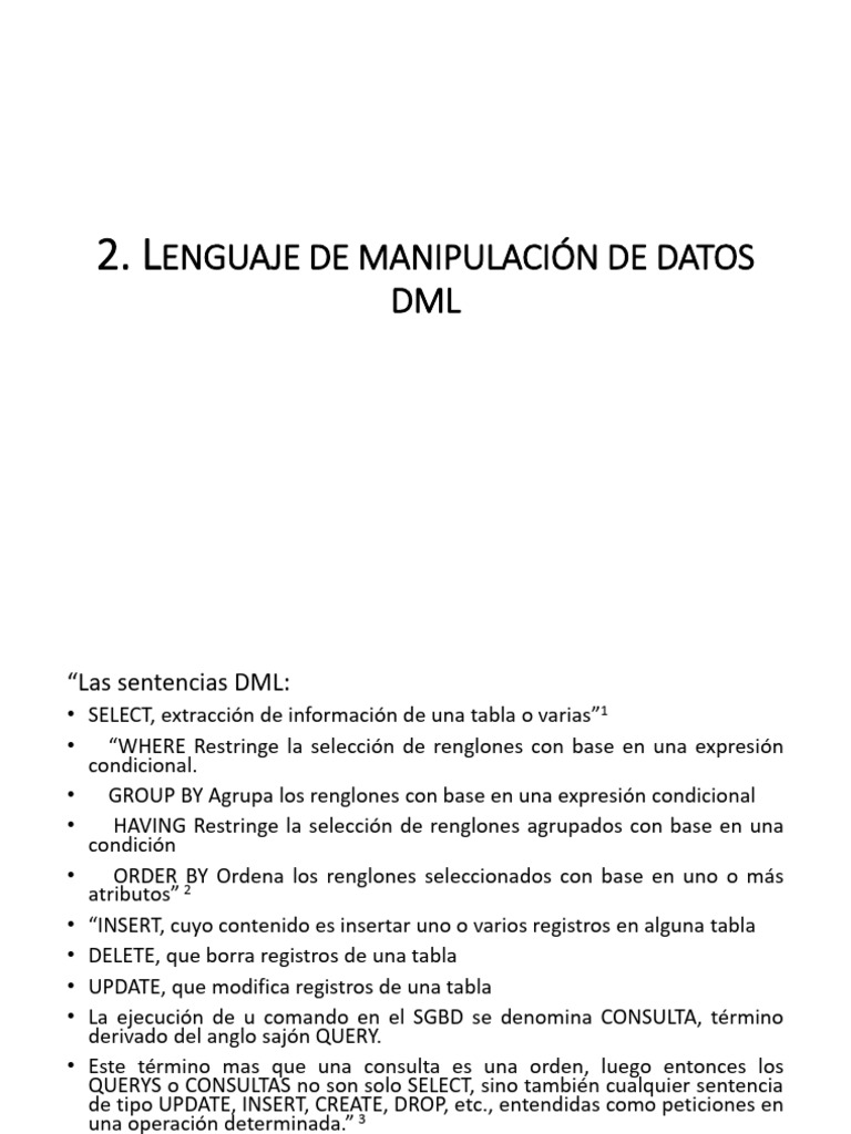 8 Consultas y DML 3 | PDF | Informática | Gestión de datos