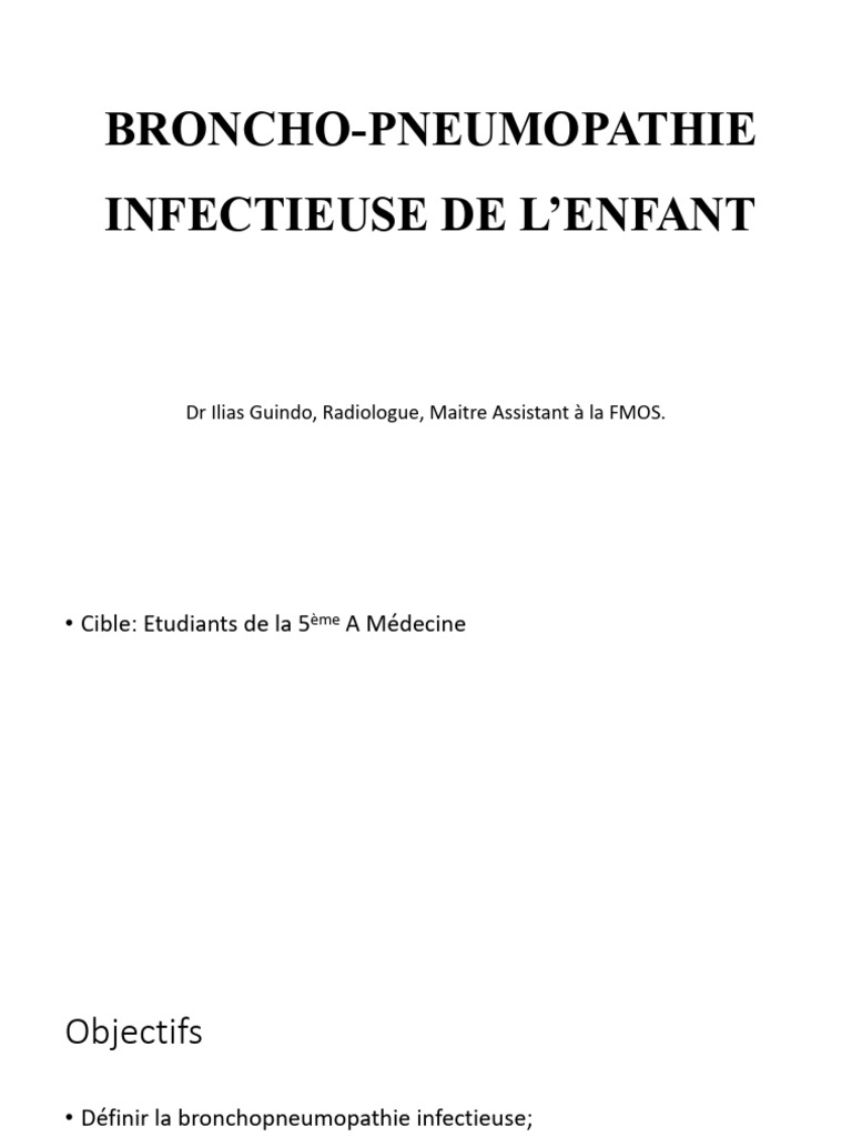 Bronchopneumopathie Infectieuse Enfant | PDF | Médecine clinique ...