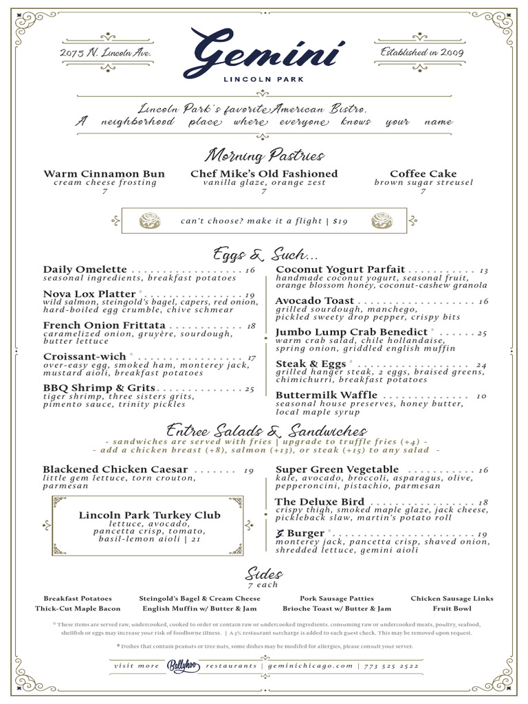 Gemini Menu Brunch 050725 | PDF | Fruit Preserves | Pork