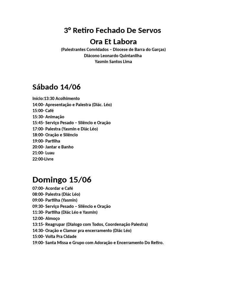 3 Retiro Dos Servos 2025 | PDF