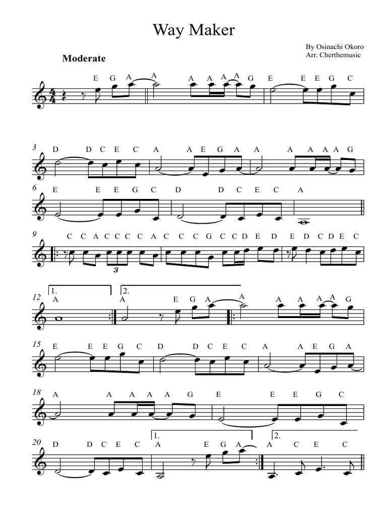 Way Maker Piano Sheet Music PDF | PDF