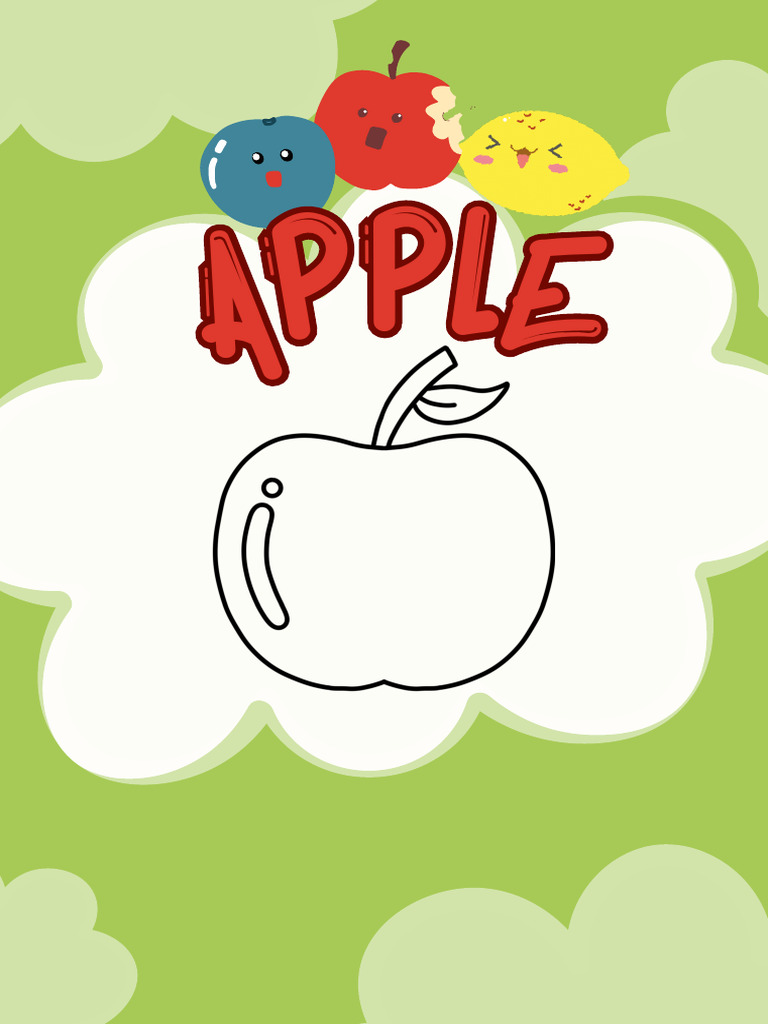 Yellow Playful Fruits Illustrative Coloring Book Cover Document | PDF