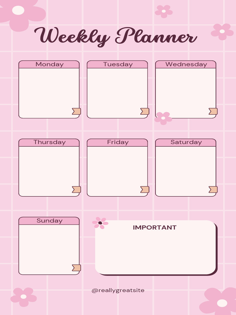 Pink Cute Weekly Planner Your Story | PDF