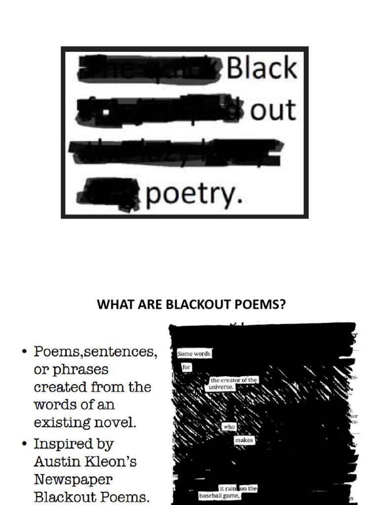 Blackout Poetry Techniques Explained | PDF