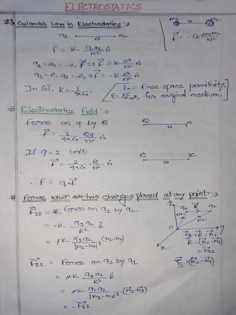 Electrostatic Notes | PDF