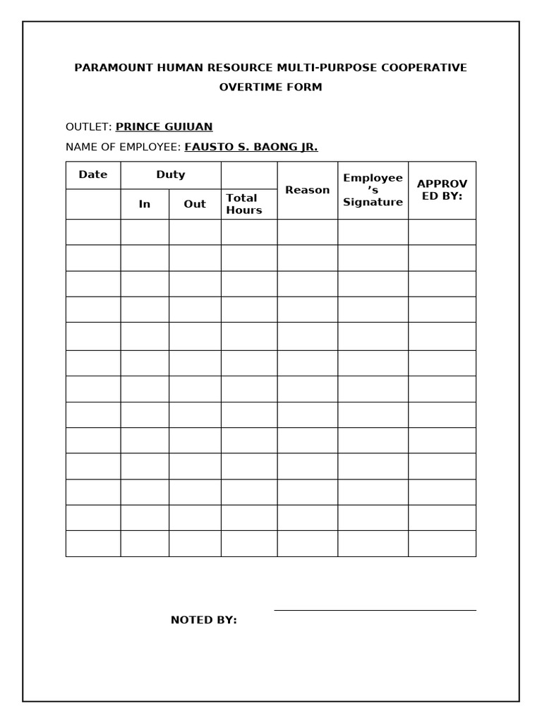 Ot Form Fausto | PDF