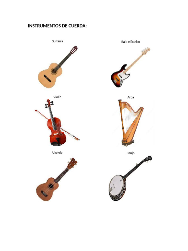 5 CUERDA, 5 VIENTO, 5 PERCUSION Instrumentos SOLO IMAGEN | PDF