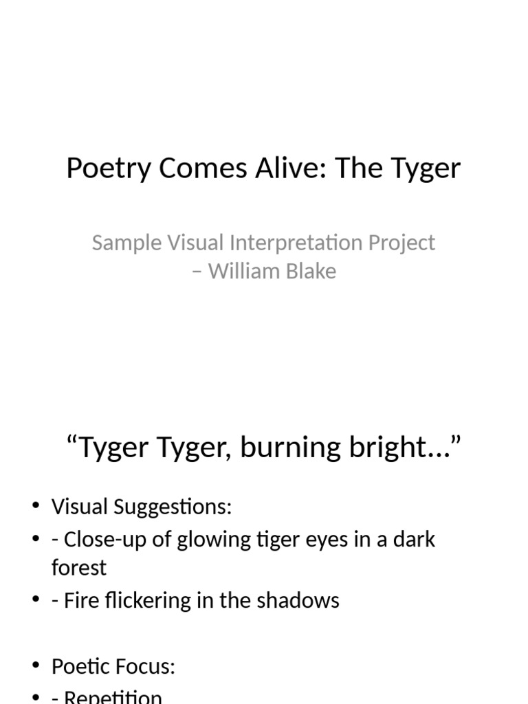 The Tyger Visual Project Slideshow | PDF