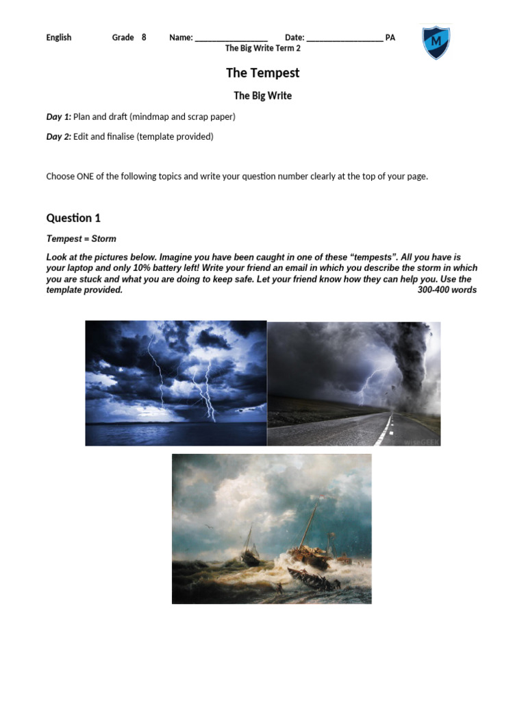 The Tempest Big Write GA | PDF | Cognitive Science | Human Communication