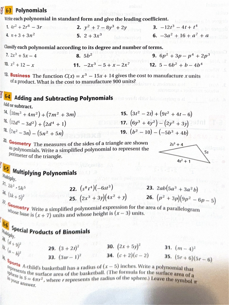 Polynomials (1) - 1 | PDF